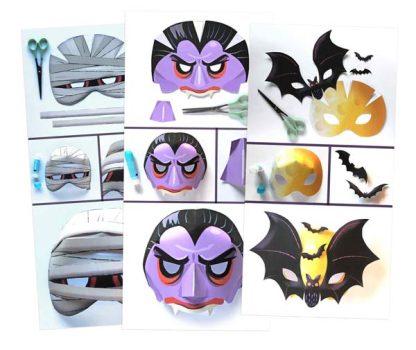 Printable Halloween mask kit. DIY dress-up ideas • Happythought